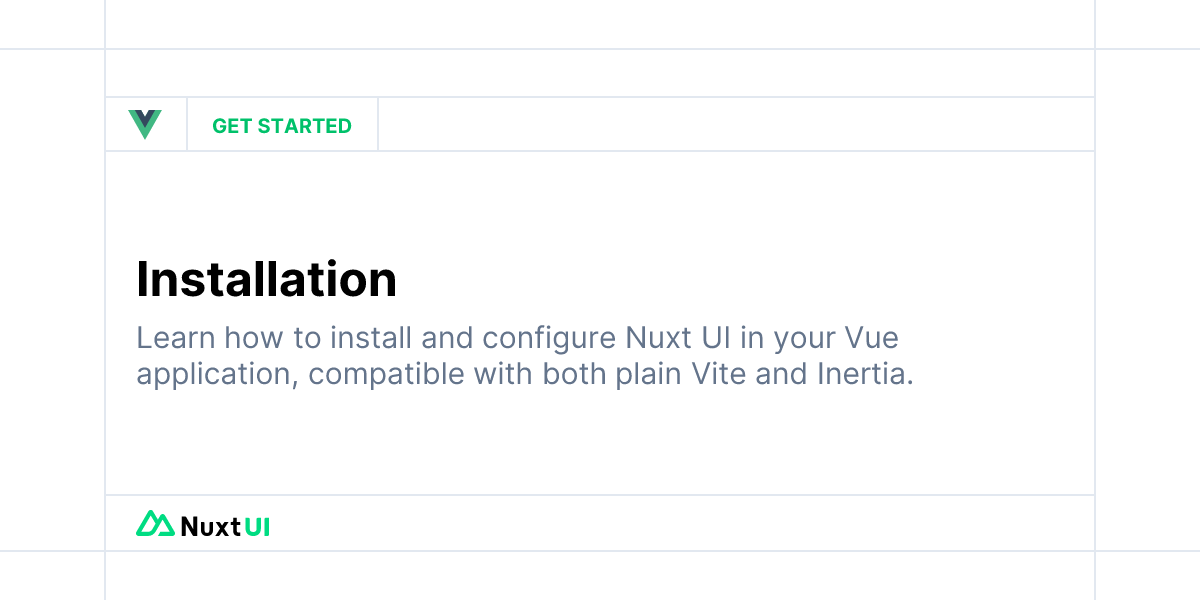 Installation - Nuxt UI for Vue