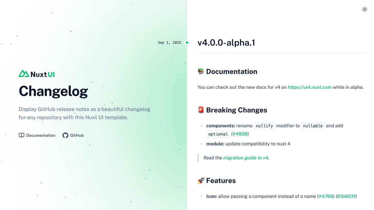 Official Nuxt UI Templates
