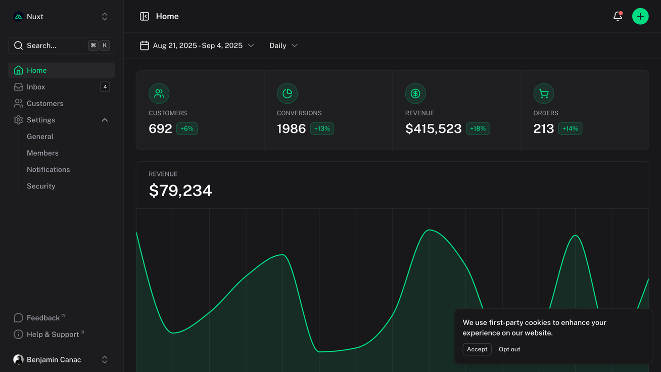 Official Nuxt UI Templates