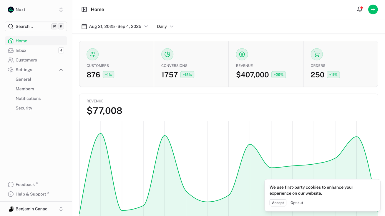Official Nuxt UI Templates
