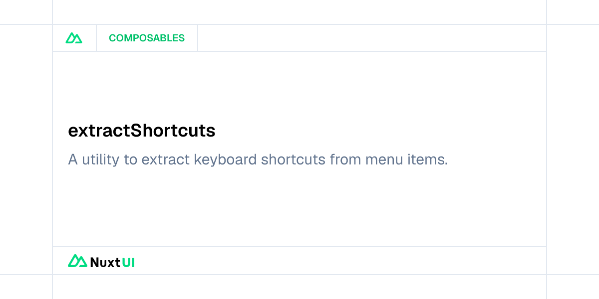 Vue extractShortcuts Composable - Nuxt UI