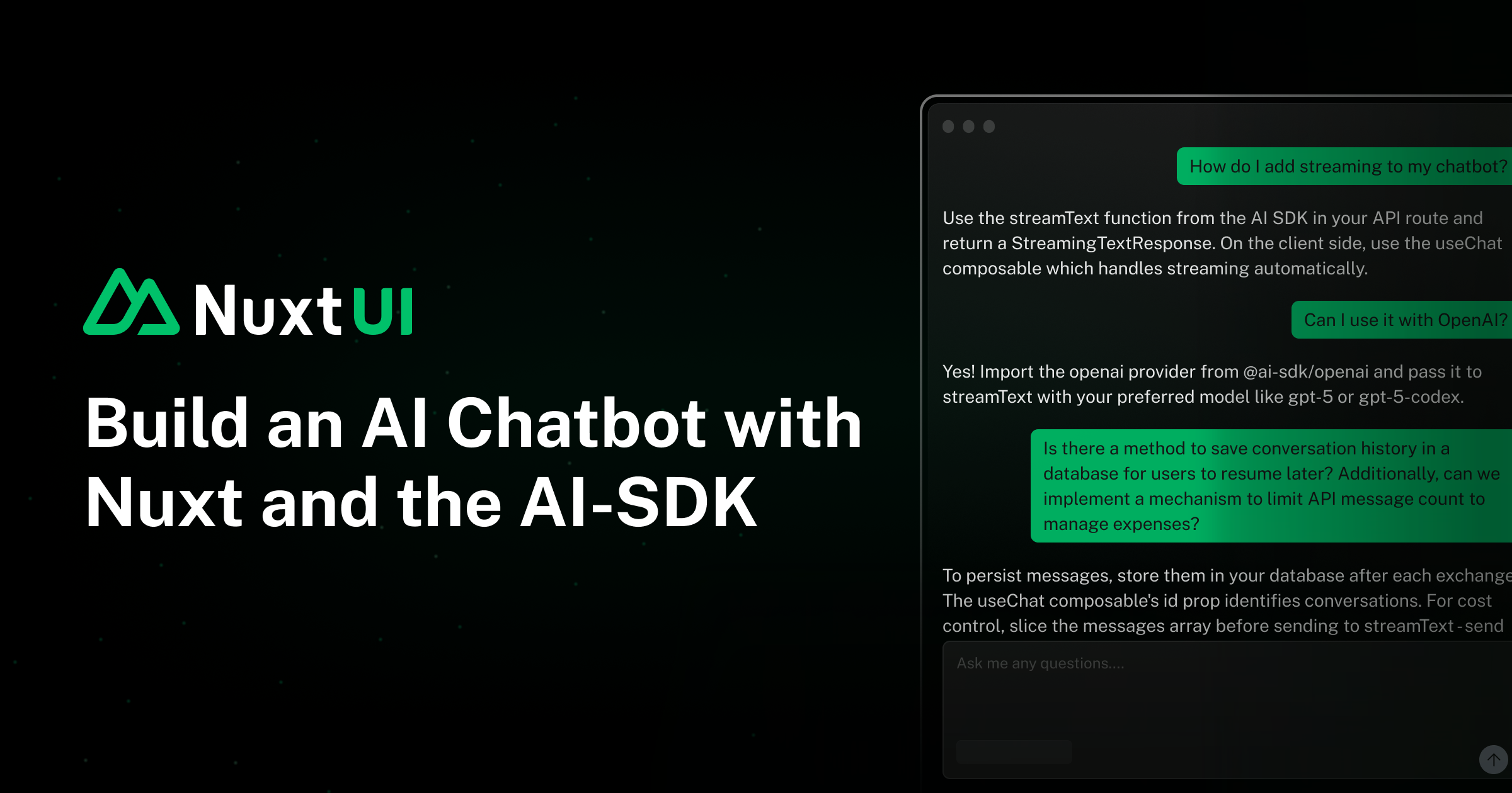 Build an AI Chatbot with Nuxt, Nuxt UI, and AI SDK - Nuxt UI